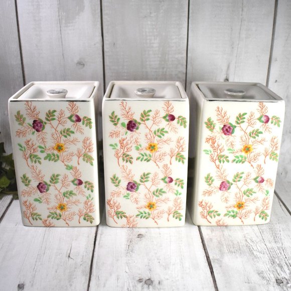 Mikori Ware | Kitchen | 93s Vintage Mikori Ware Cannister Set Of 3 Hand ...